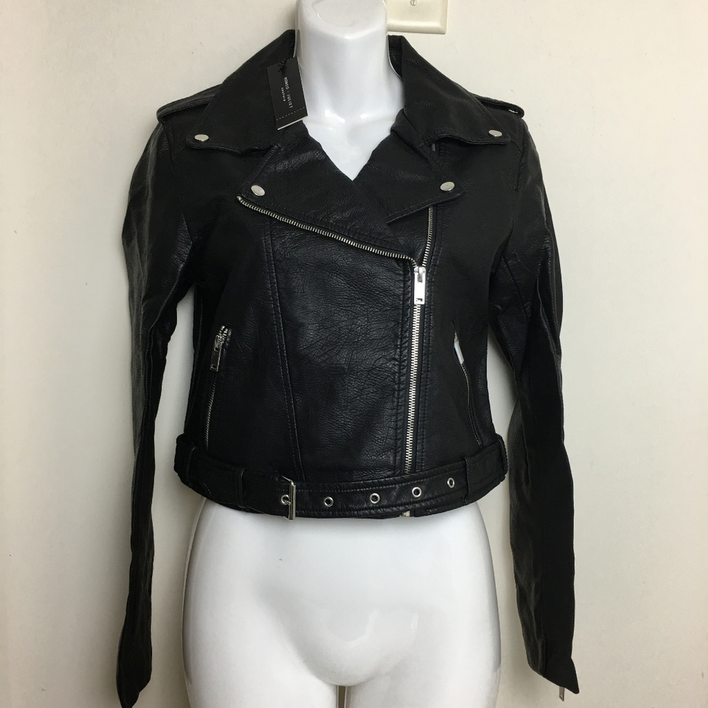 Romeo + Juliet Couture Faux Leather Moto Jacket - Gem